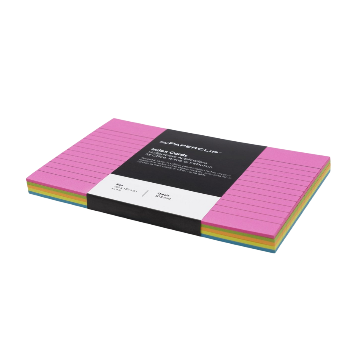 myPAPERCLIP Index Cards - Multi Colour (Pack of 50) — Pulp Addiction