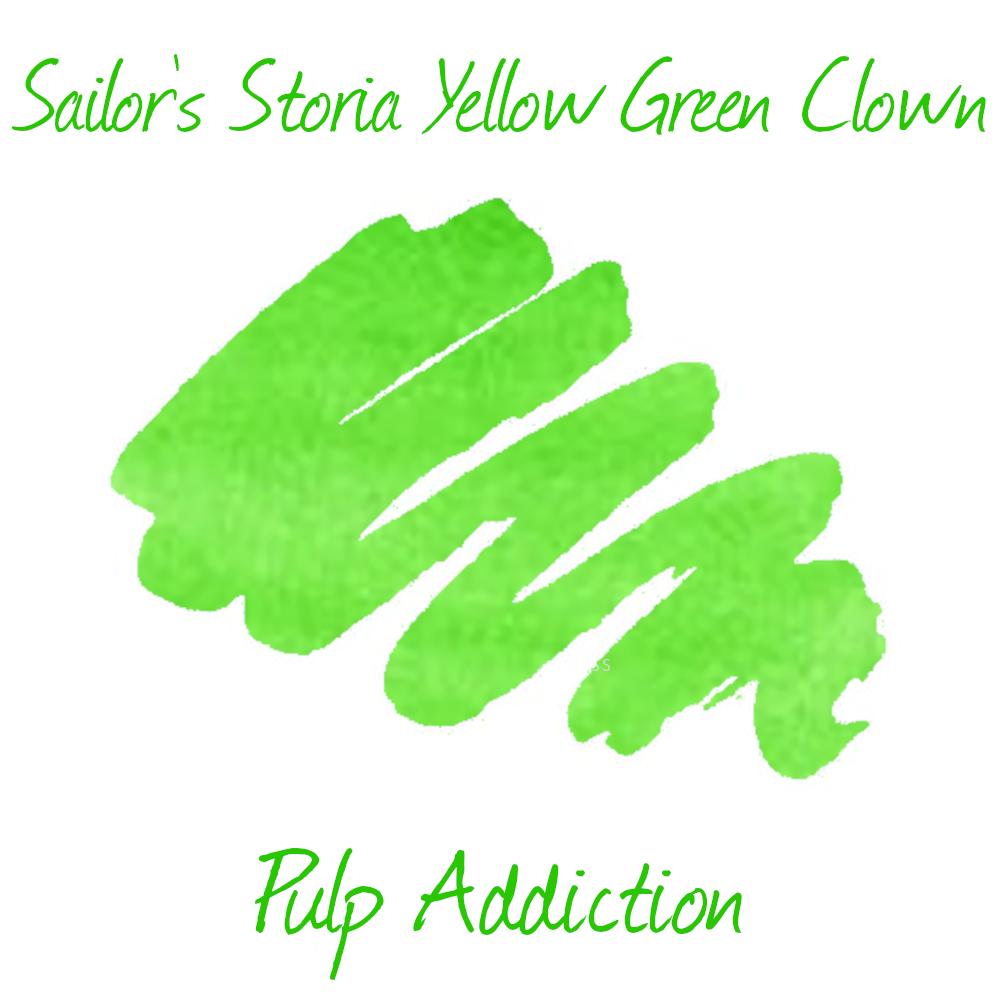 Sailor Storia Ink - Yellow Green Clown 2ml Sample — Pulp Addiction