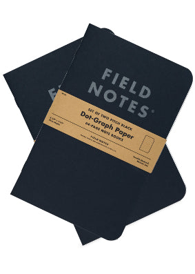 Field Notes Pitch Black Dot Graphed Large Notebook, Set of 2. Buy Field ...