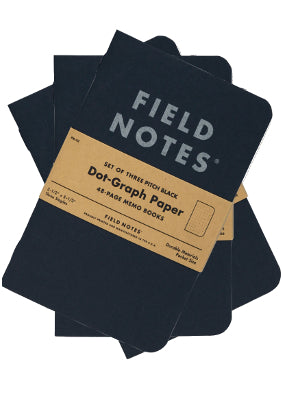 Field Notes Pitch Black Dot Graphed Memo Book, Set of 3. Buy Field ...