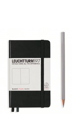 Leuchtturm Black Hard Cover Pocket A6 Plain Notebook Journals. Buy ...