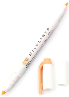 Zebra Mildliner Double Tip Mild Orange Highlighter — Pulp Addiction