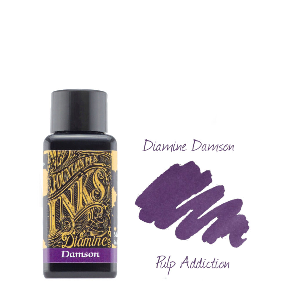 Diamine Fountain Pen Ink - Damson 30ml Bottle — Pulp Addiction