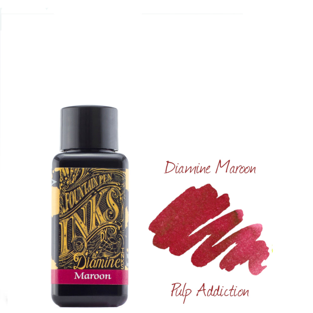 Diamine Fountain Pen Ink - Maroon 30ml Bottle — Pulp Addiction