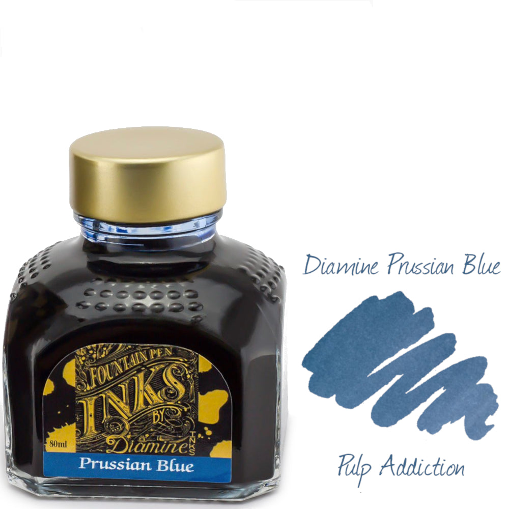 Diamine Fountain Pen Ink - Prussian Blue 80ml Bottle — Pulp Addiction