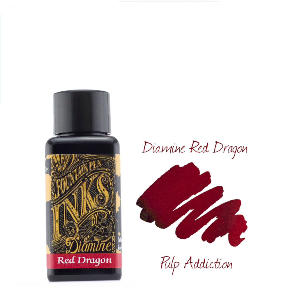 Diamine Fountain Pen Ink - Red Dragon 30ml Bottle — Pulp Addiction