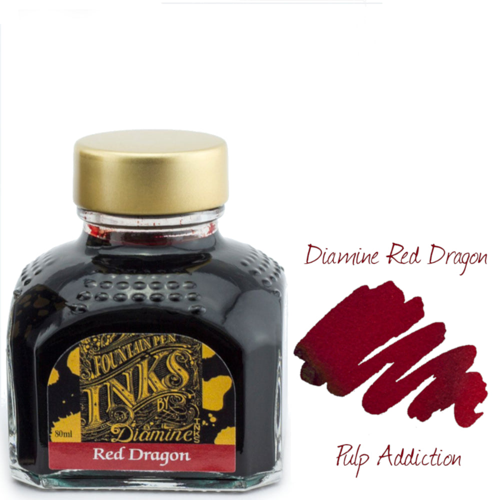 Diamine Fountain Pen Ink - Red Dragon 80ml Bottle — Pulp Addiction