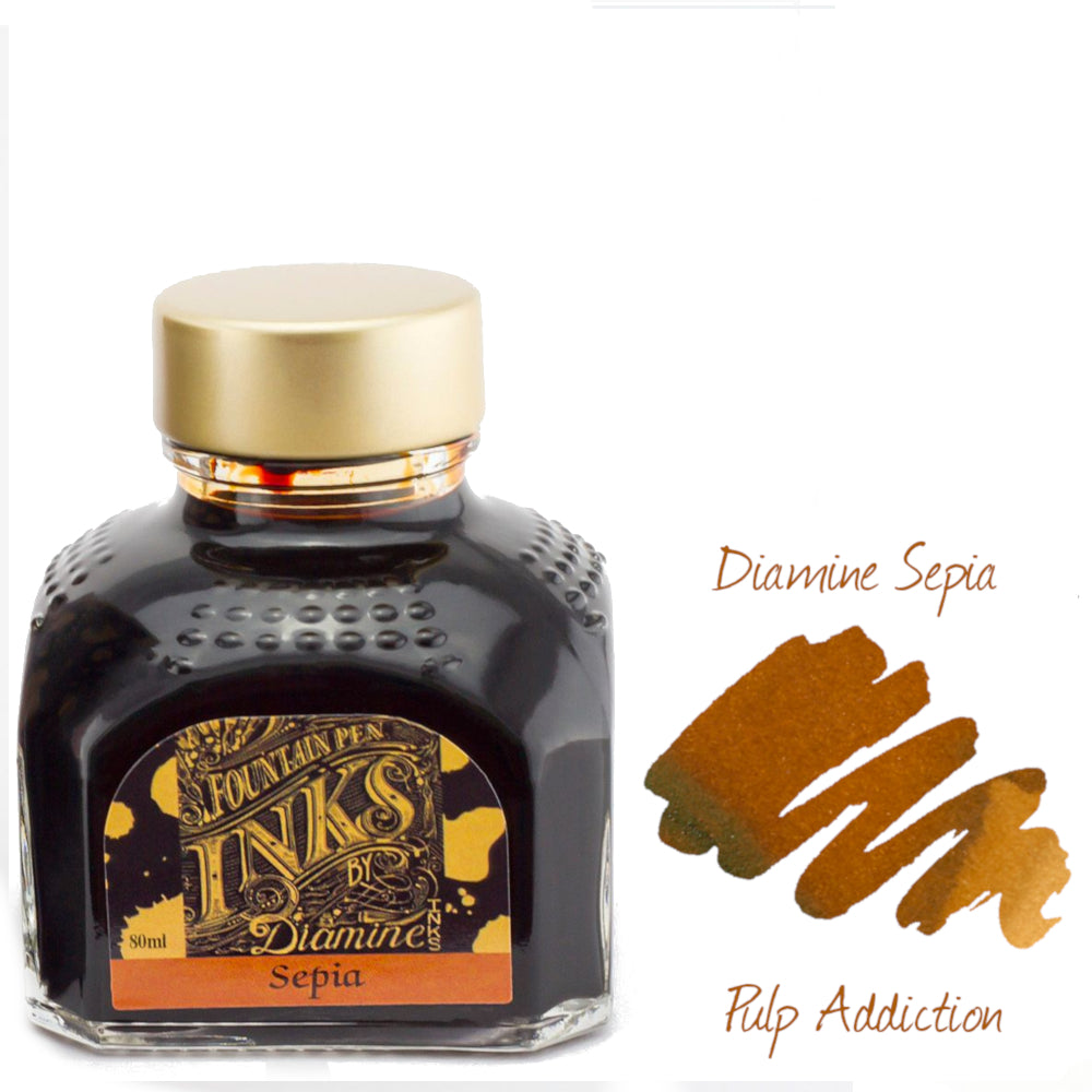 Diamine Fountain Pen Ink - Sepia 80ml Bottle — Pulp Addiction