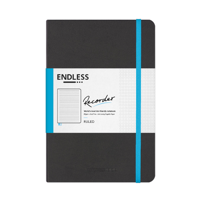 Endless A5 Recorder Notebook - Black Infinite Space, Ruled - 80gsm Reg ...
