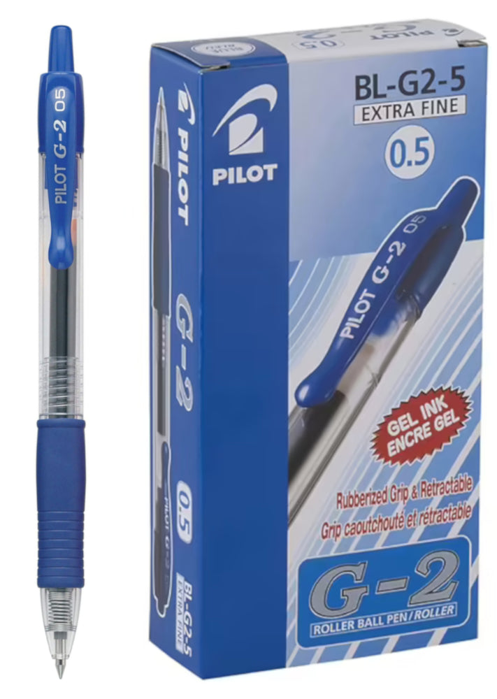 Pilot G-2 Gel Rollerball Pen - Blue Extra Fine 0.5mm, 12 Pack — Pulp Addiction