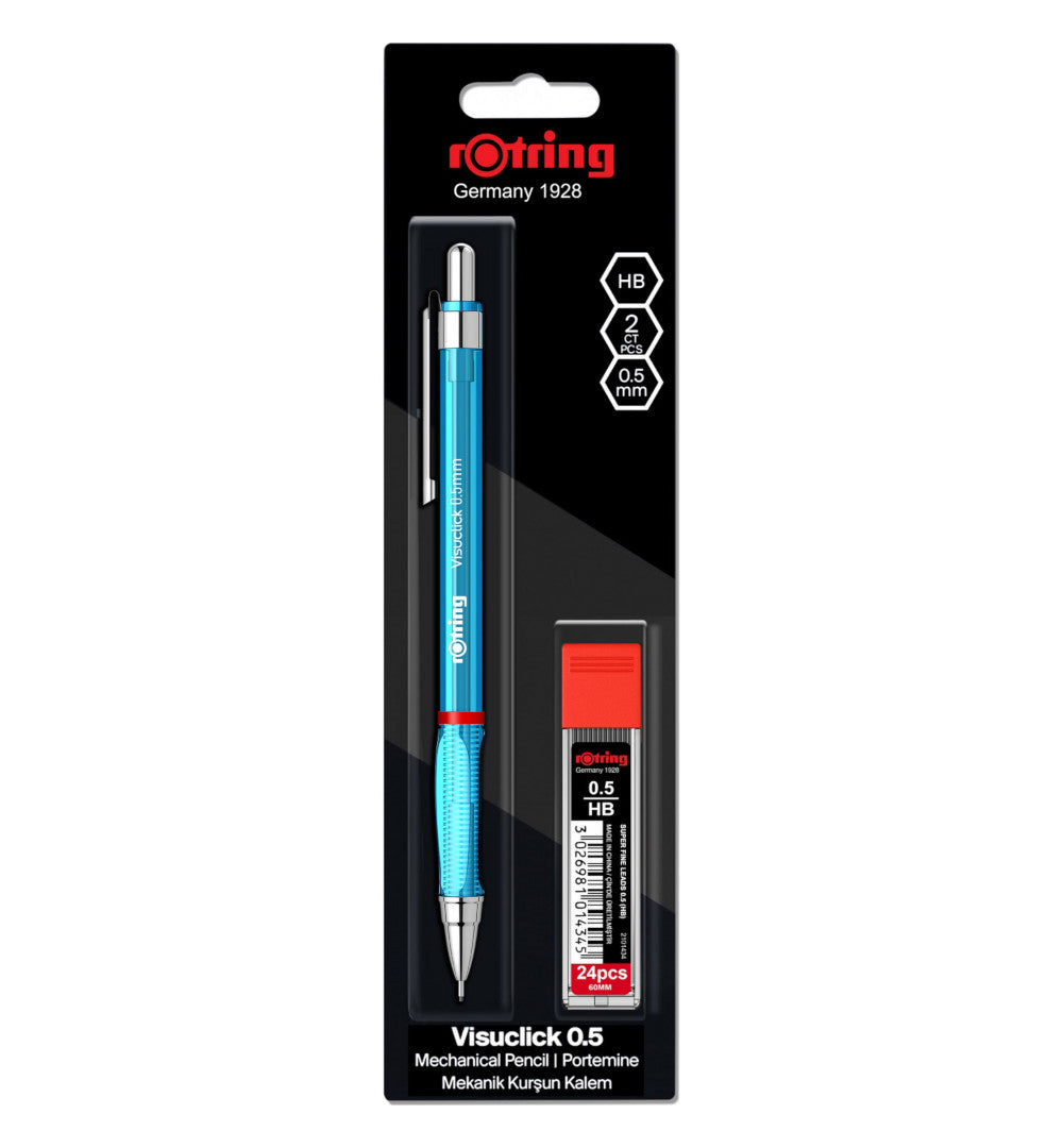 Rotring Visuclick Mechanical Pencil - 0.5mm Blue with Leads — Pulp ...