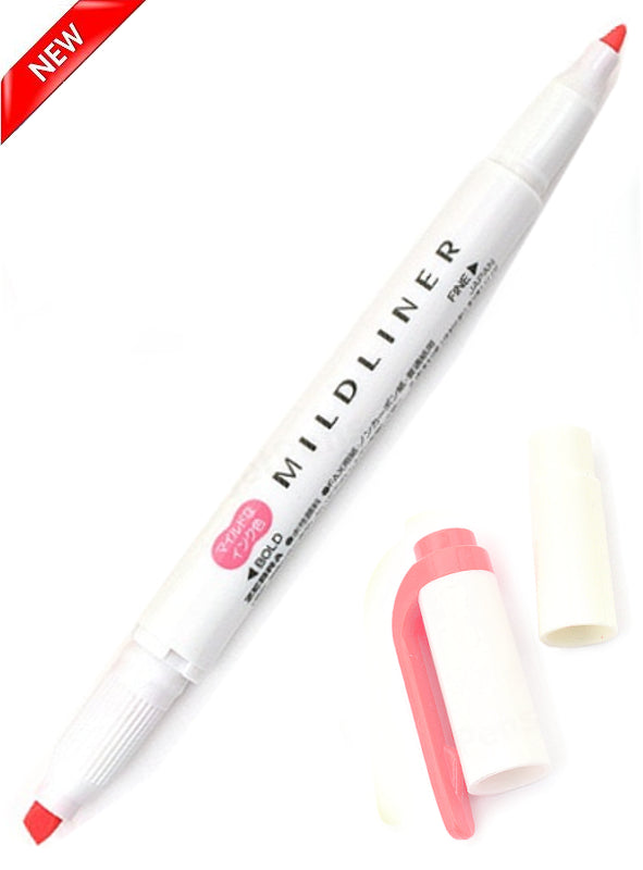 Zebra Mildliner Double Tip Coral Pink Highlighter — Pulp Addiction